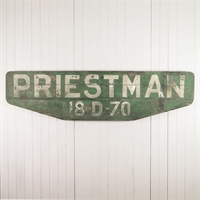 1920's Century Crane Sign, Priestman Built the first combustion engines.