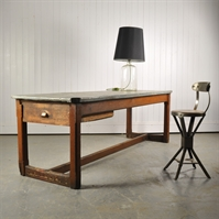 Slightly Smaller Zinc Topped Side Table - Vintage Furniture - Original ...