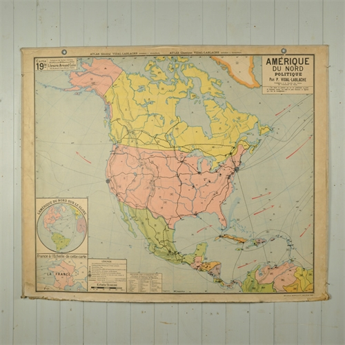 Vintage 1940's French University Maps / AMERIQUE DU NORD - Vintage ...