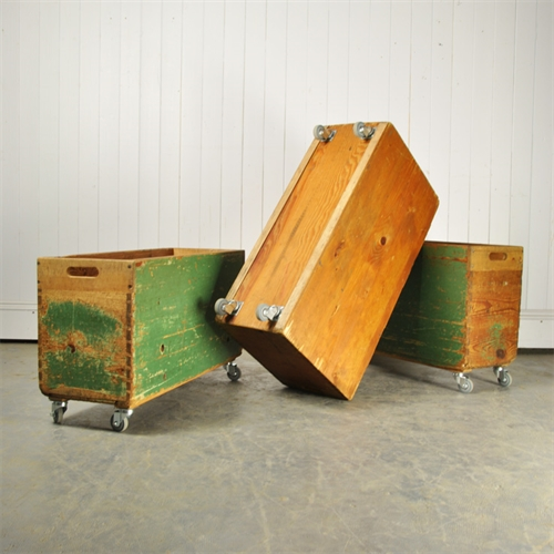 Vintage Wooden Boxes on Wheels - Original House