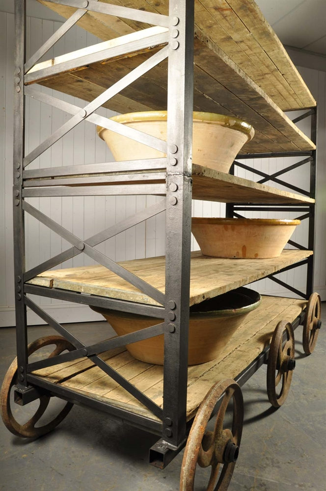 Large Industrial Shelving / Trolley - Factory Furniture - Original House