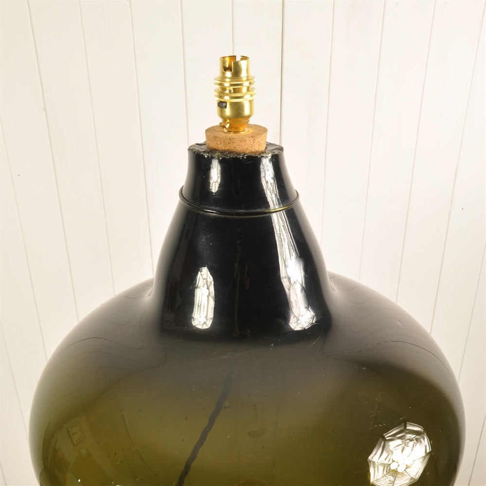 Large Olive Colour Demijohn Lamp - Original House – Decorative Antiques ...