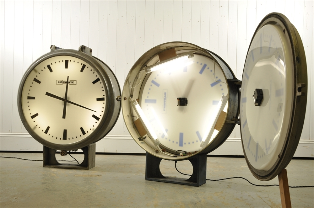 A Large pair of Double Sided Station Clocks - Original House - Vintage ...