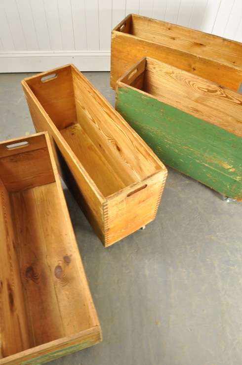 Vintage Wooden Boxes on Wheels - Original House