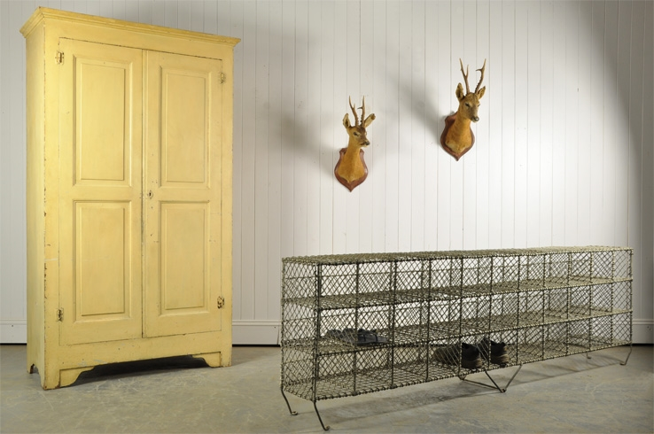 Very Long Old Shoe Locker - Vintage Furniture - Original House