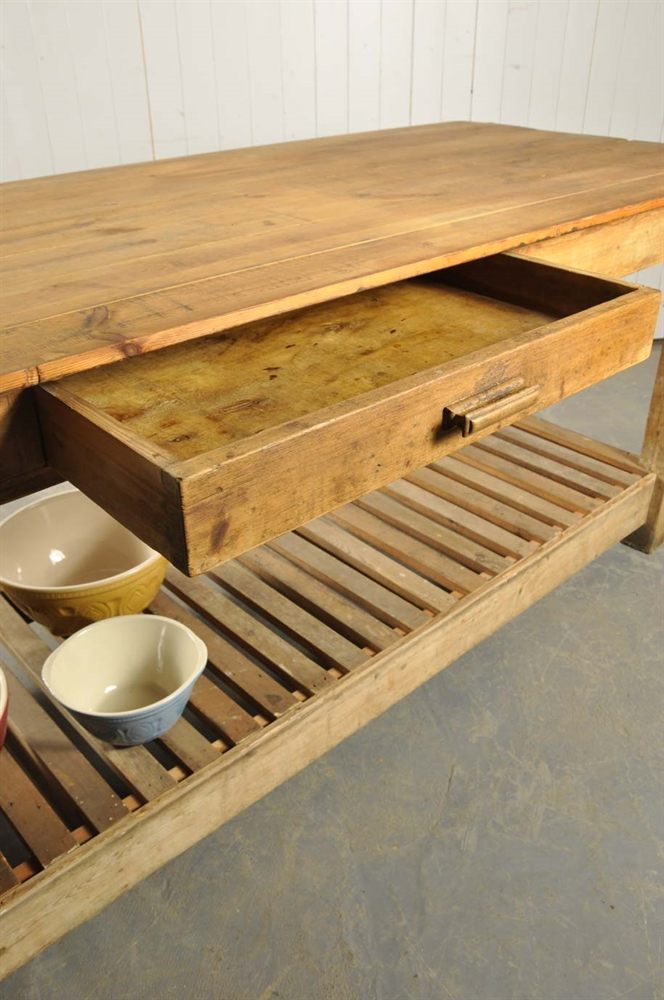Simple Pine Factory Table - Vintage Industrial Furniture - Original House