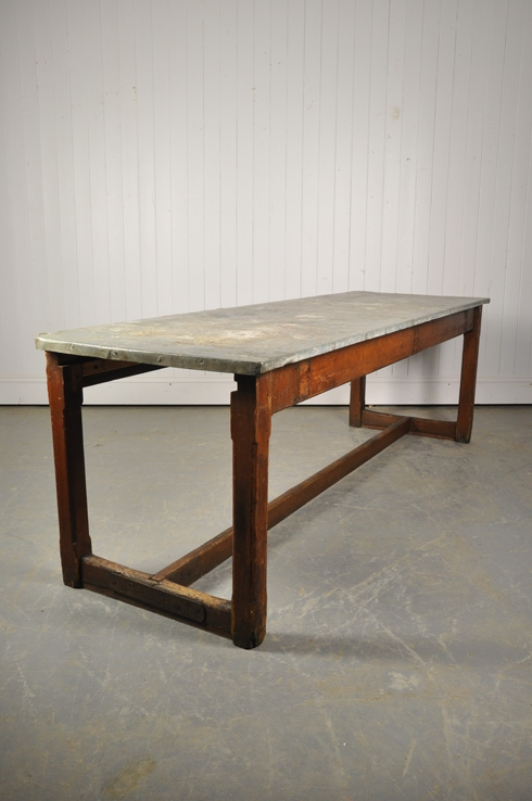 Slightly Smaller Zinc Topped Side Table - Vintage Furniture - Original ...